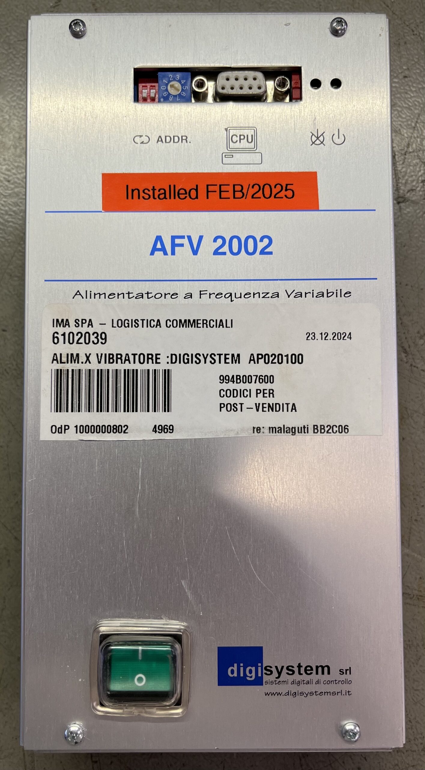 Digisystem AFV 2002 AP020100 Vibrator Controller Ref#68398 - Electronix ...